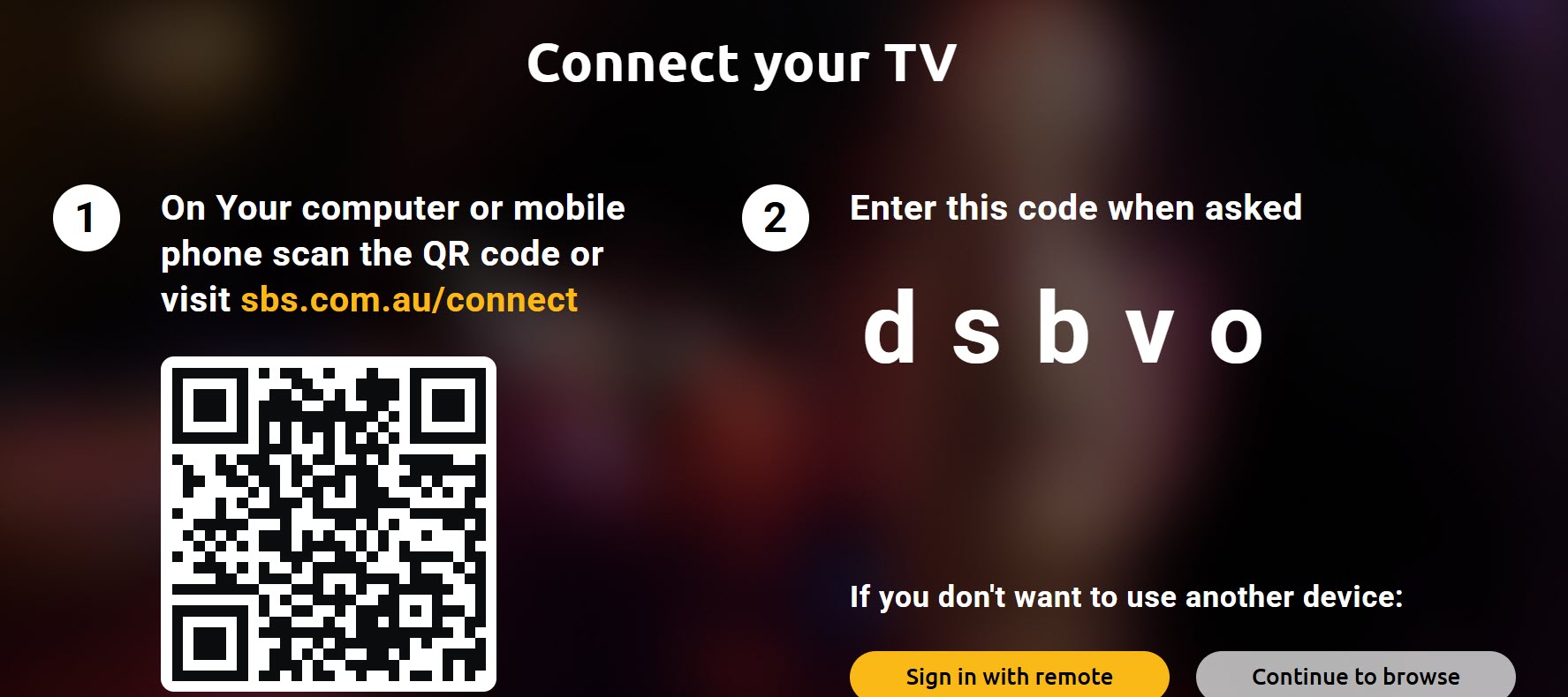How do I link my TV and sign into SBS On Demand with QR Code login ...